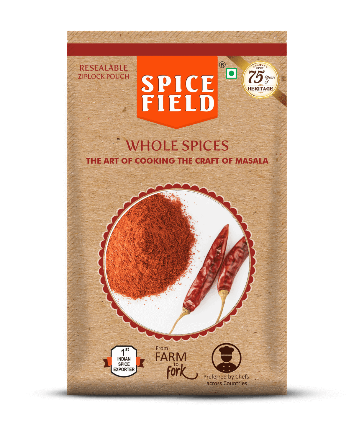 Buy Spicefield Red Chilli Stemless, 250g Online | FSIPL